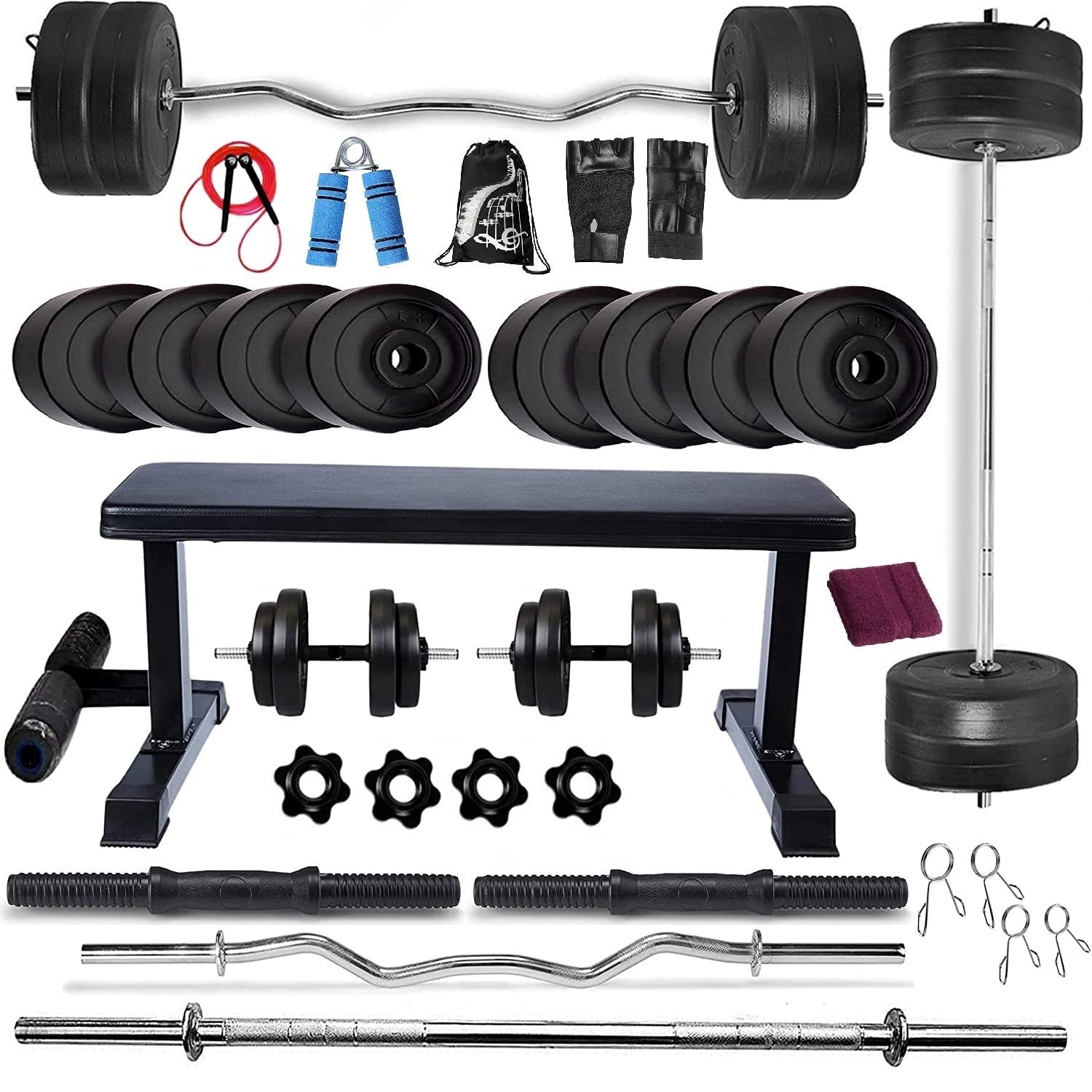 Bodyfit Home Gym Set Combo, Gym Equipment (16Kg-100kg) – Sportswing.in