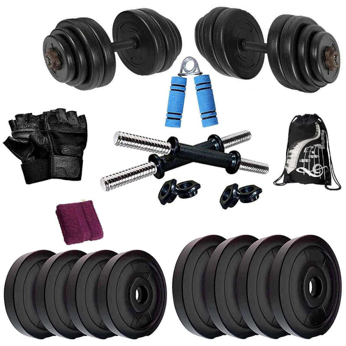 Bodyfit Adjustable Dumbbells Set Combo (16 Kg) – Sportswing.in