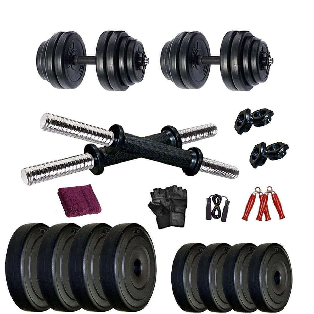 Bodyfit Adjustable Dumbbells Set Combo (25 Kg) – Sportswing.co