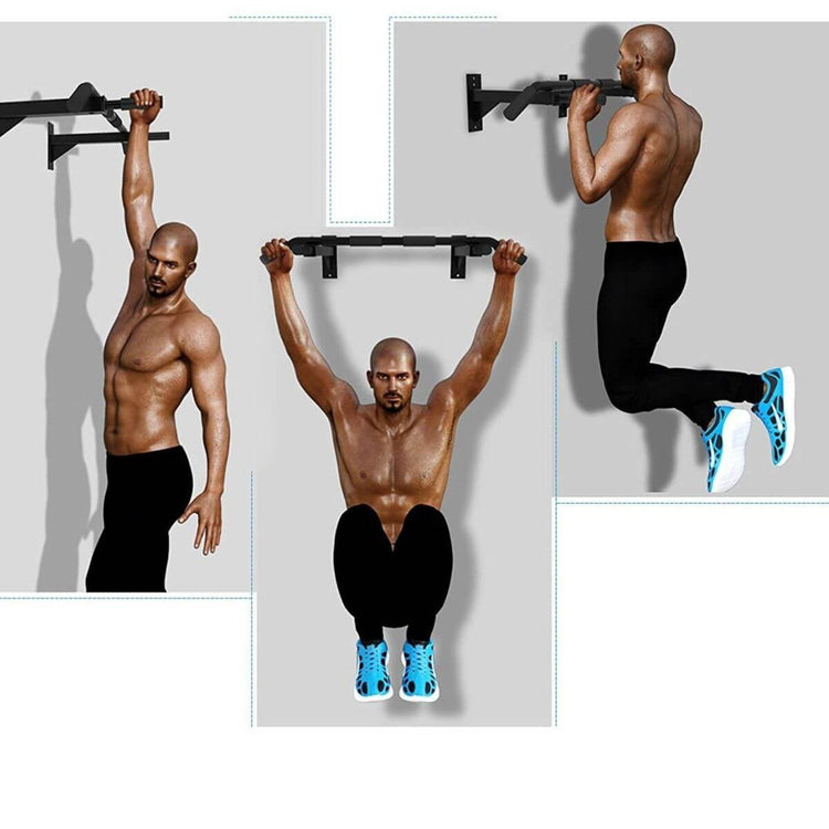 Bodyfit Wall Mounting Chin Up Bar and Ab Strap Gym Set Home Gym Combo ...