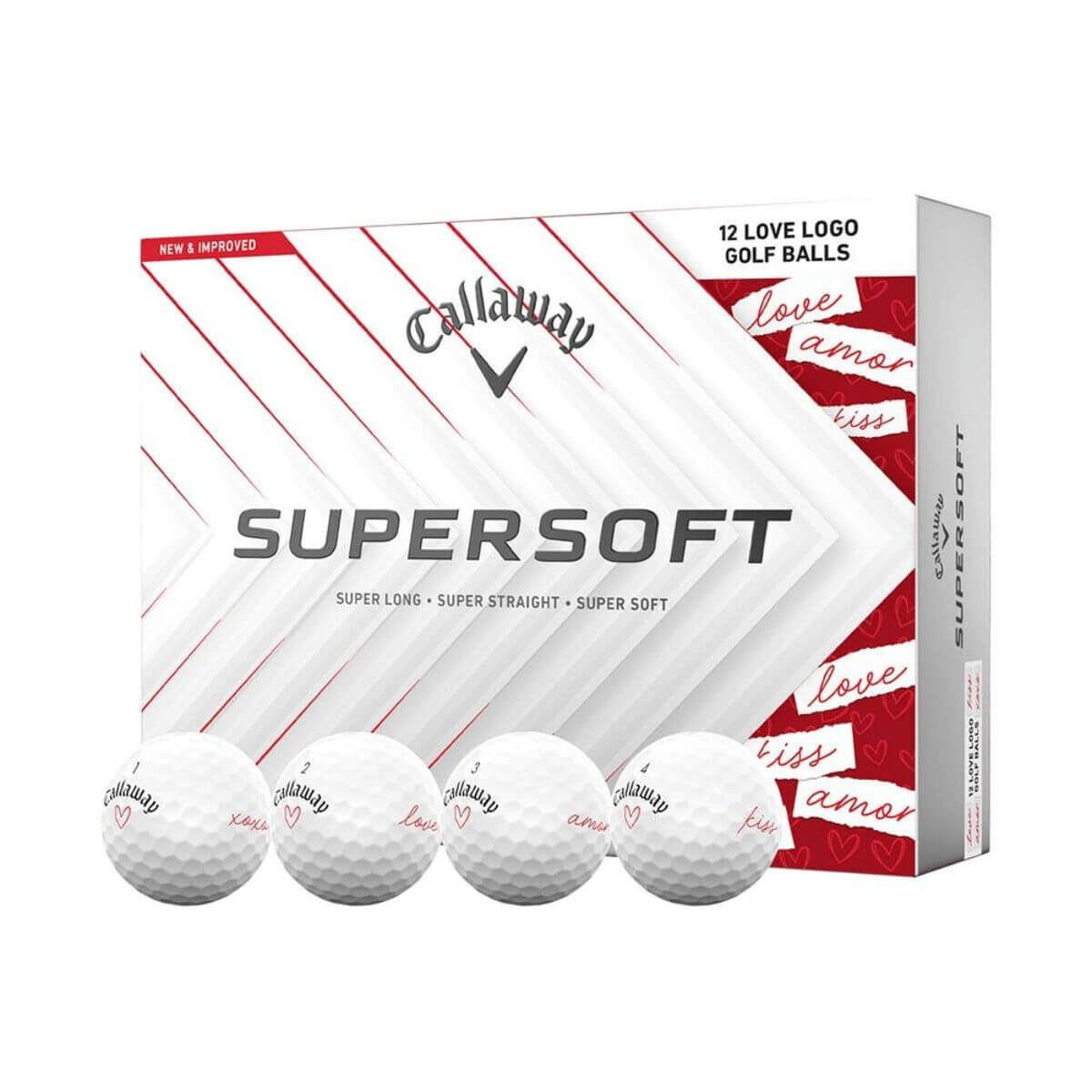 Callaway Supersoft Love - Valentine's Day Golf Balls - White (Pack of ...