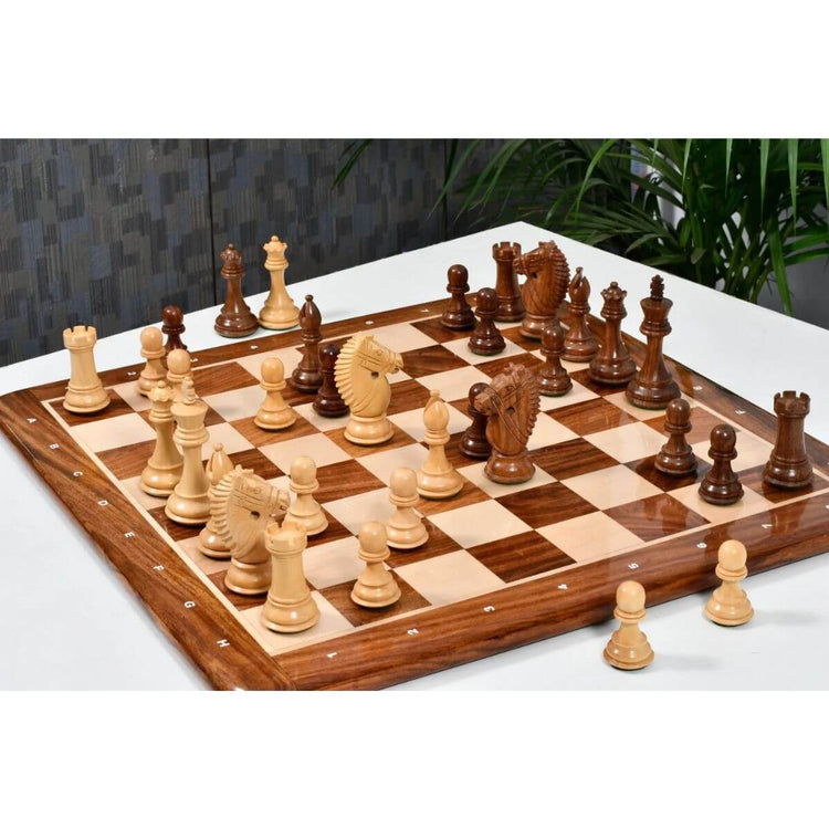 Chessbazaar Bridle Sheesham Wood Chess Set In 4"King With 21"Notation ...