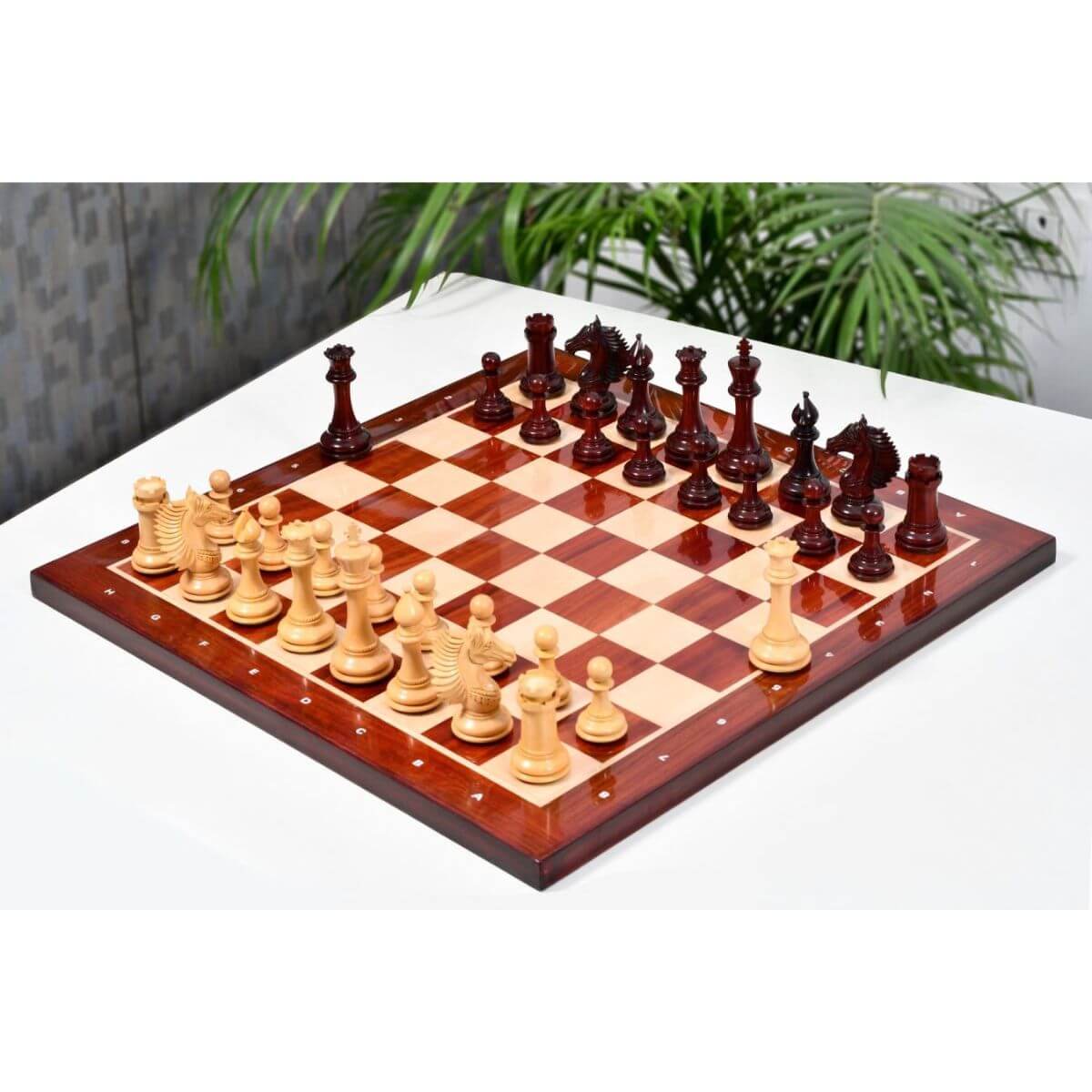 Chessbazaar CB Mustang Chess Pieces In Bud Rose/Box Wood - 4.4" King W ...