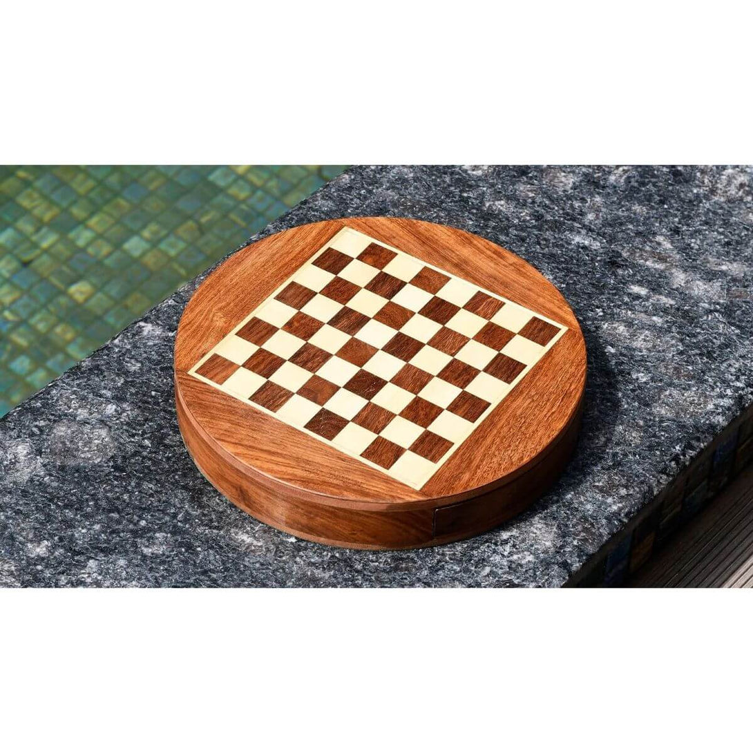 Chessbazaar Travel Series Round Magnetic Chess Set In Sheesham & Maple ...