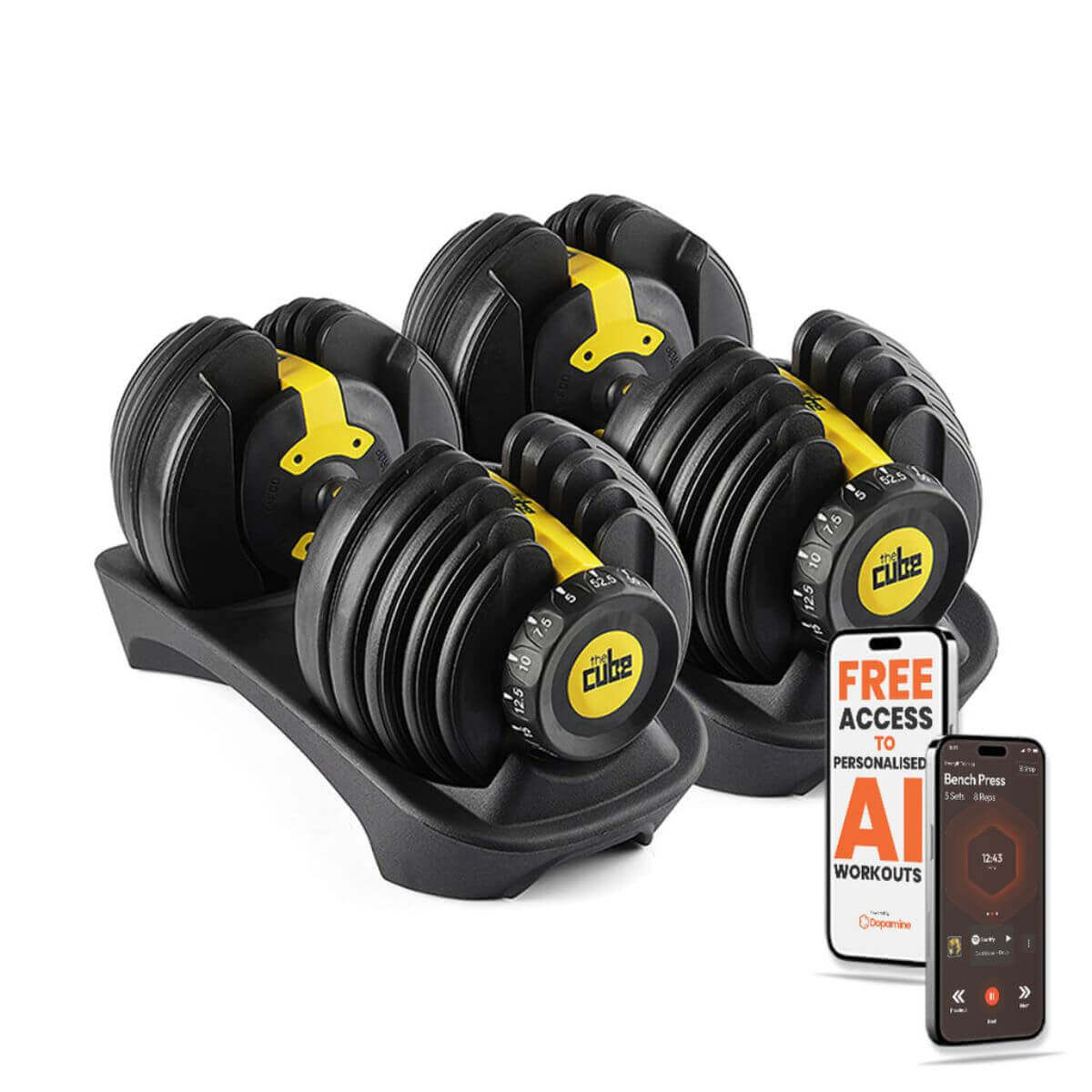 Cube Club Adjustable Powerbells (17 Dumbbells in 1 | 4.5Kg-40Kg ...