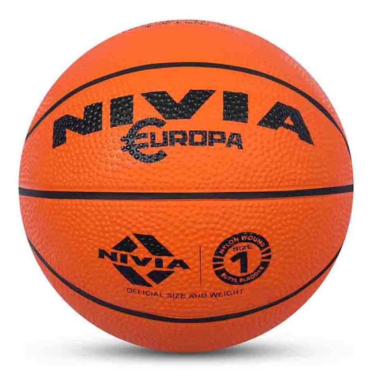 Nivia Europa Basketball (Orange)-Size-1 – Sportswing.in