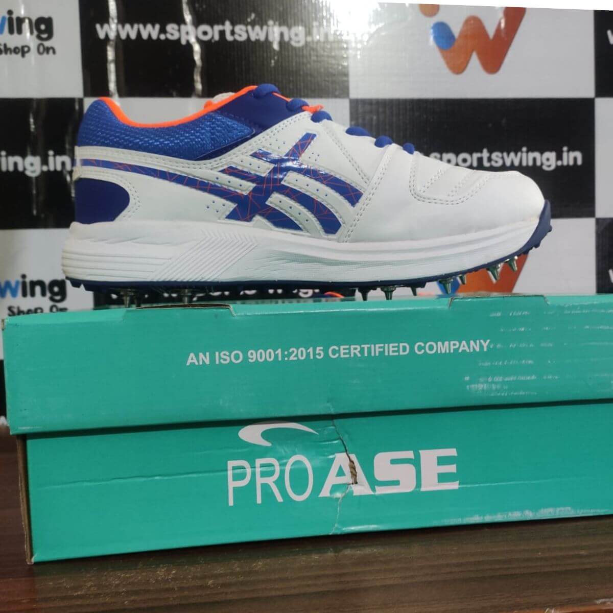 PRO ASE Crt_fs201 Cricket Shoes (Blue /Orange) – Sportswing.in