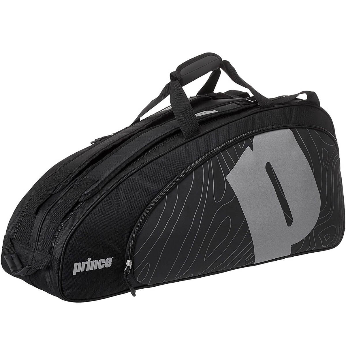 Prince Tour Reflective 6R Tennis Kitbag (Black/Grey/White) – Sportswing.in