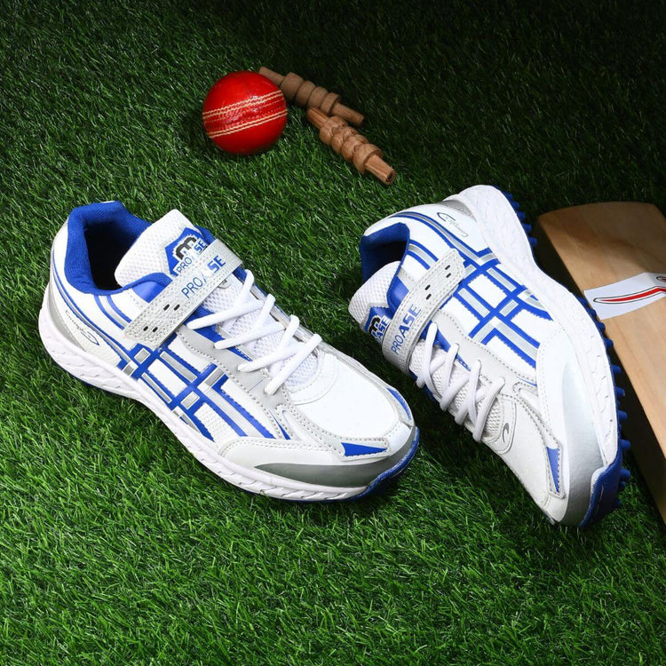 Proase CG102 Cricket Shoes (White/Blue) – Sportswing.in