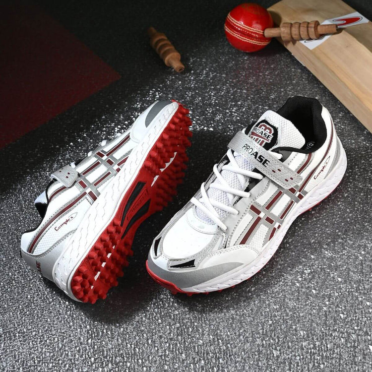 Proase CG102 Cricket Shoes (White/Red) – Sportswing.in