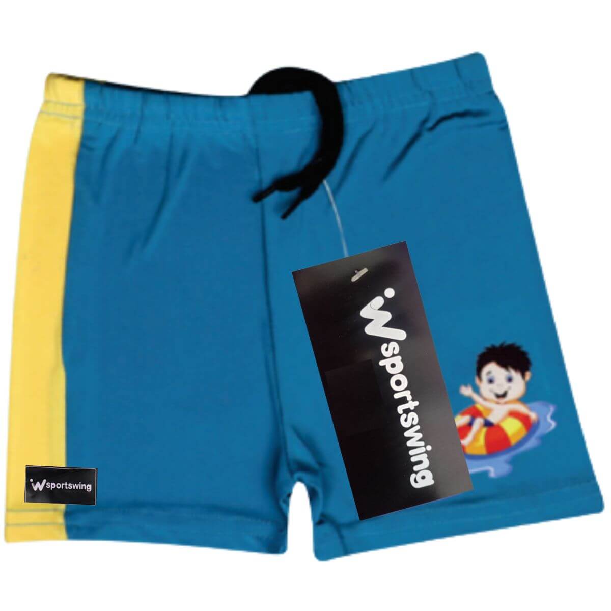 Sports Wing Boys Swim Square Leg (Blue/Yellow) – Sportswing.in
