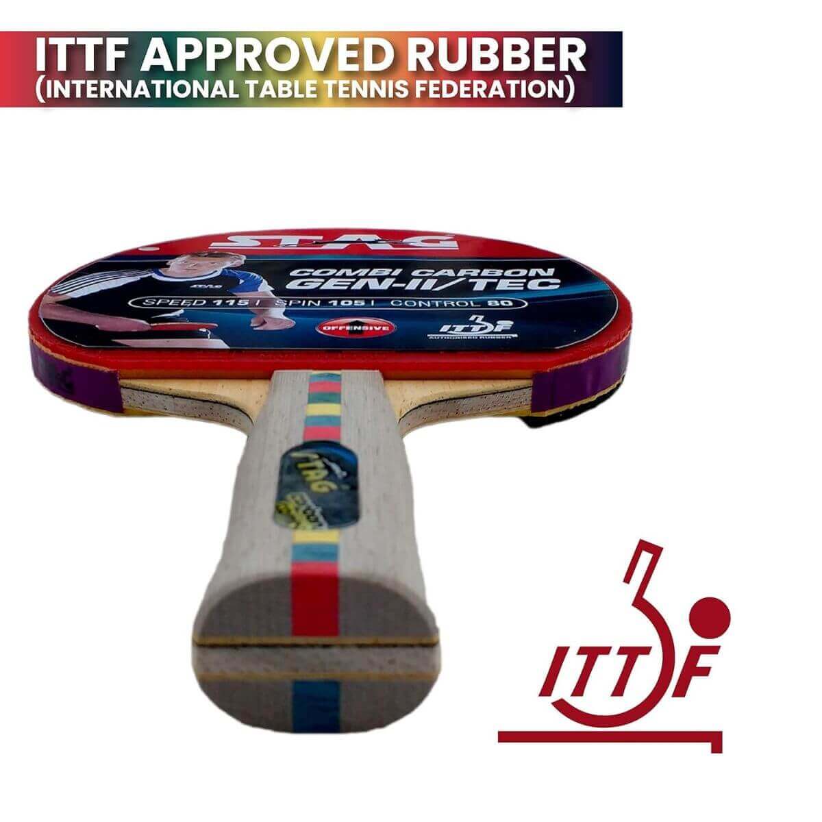 Stag Combi Wooden Carbon Gen II/Tec Table Tennis Bat – Sportswing.in