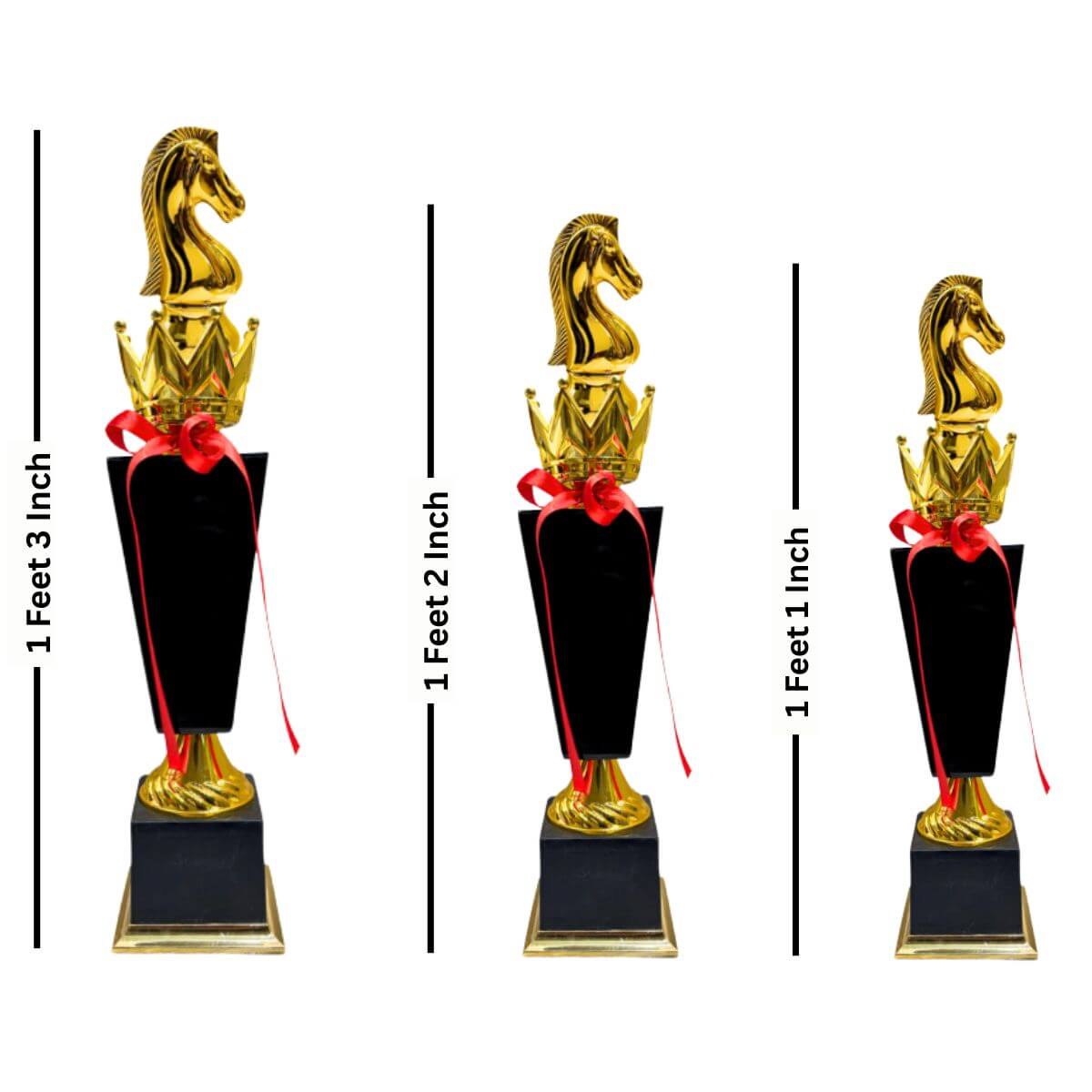 TM TM158 Chess Trophy (Set of 3 Trophies) – Sportswing.in