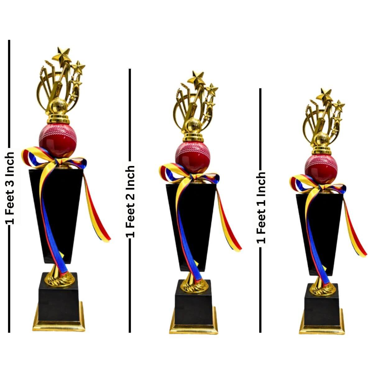 TM TM333 Cricket Trophy (Set of 3 Trophies) – Sportswing.in