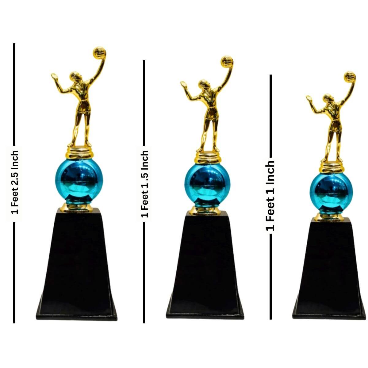 TM TM355 Volleyball Trophy (Set of 3 Trophies) – Sportswing.in