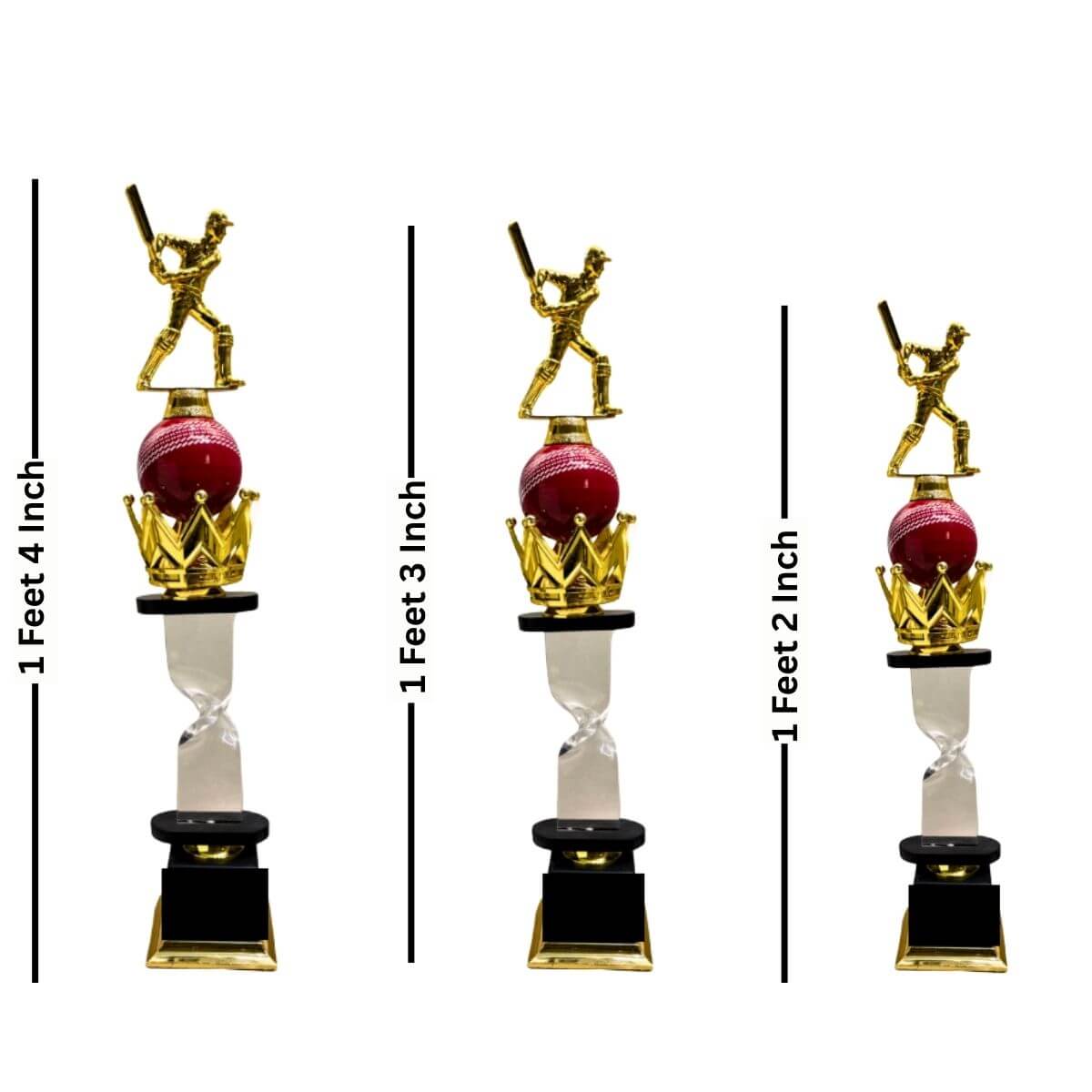 TM TM484 Cricket Trophy (Set of 3 Trophies) – Sportswing.in