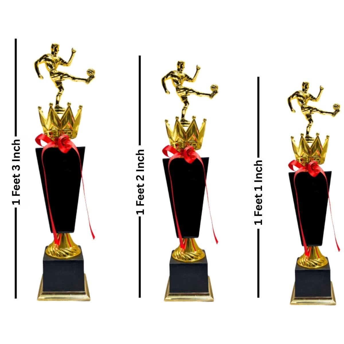 TM TM484 Football Trophy (Set of 3 Trophies) – Sportswing.in