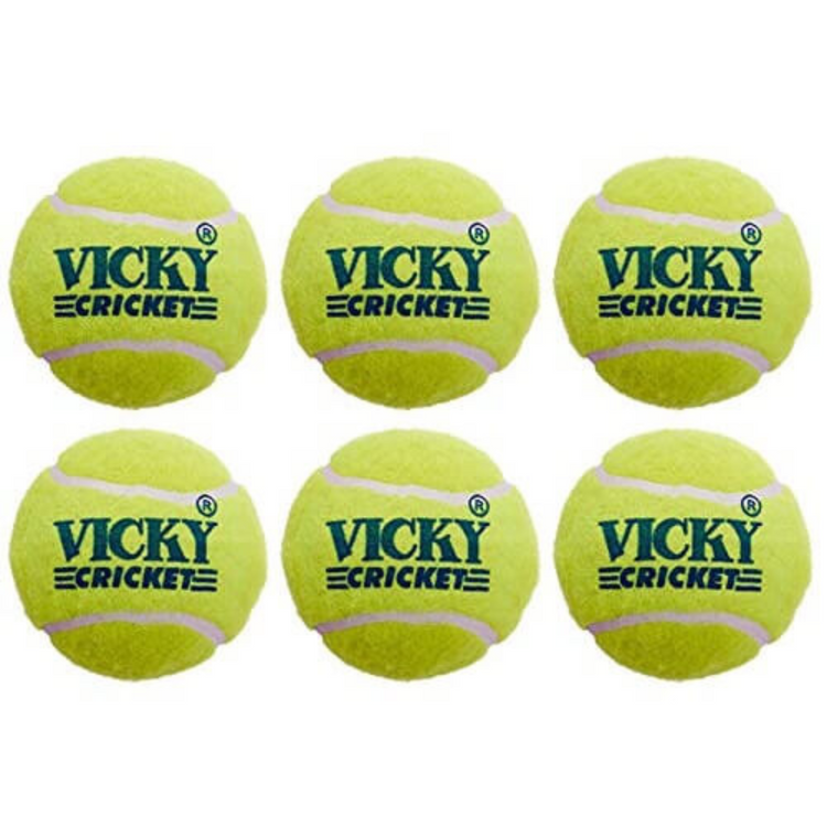 Vicky Cricket Tennis Ball (Yellow-Pack of 6) – Sportswing.in