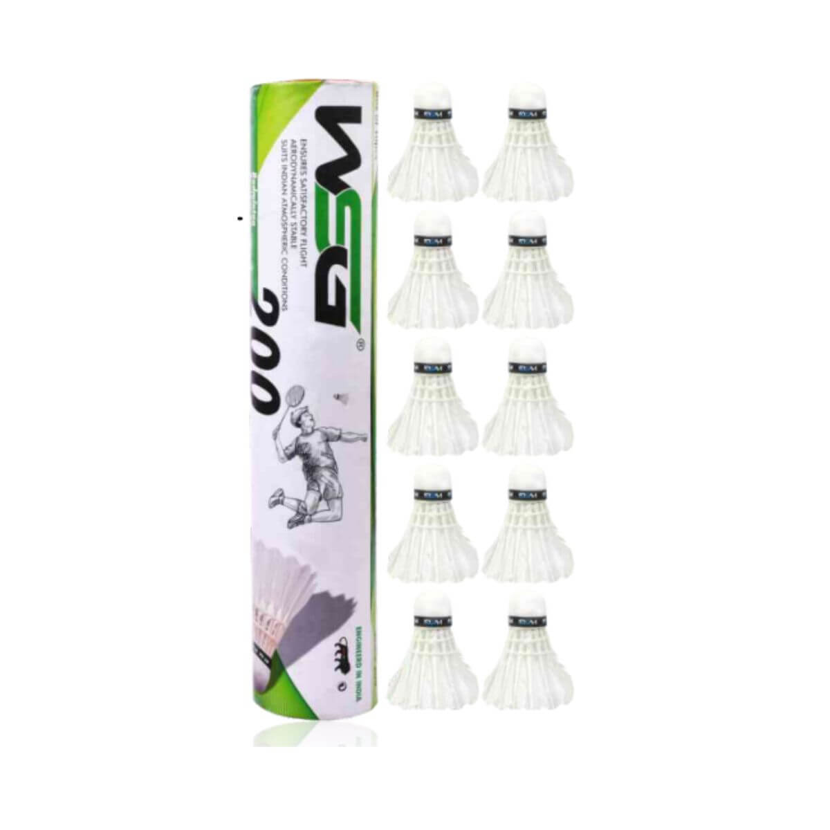 WSG 200 Feather Badminton Shuttlecock (1 Tube-10 Cocks) – Sportswing.in