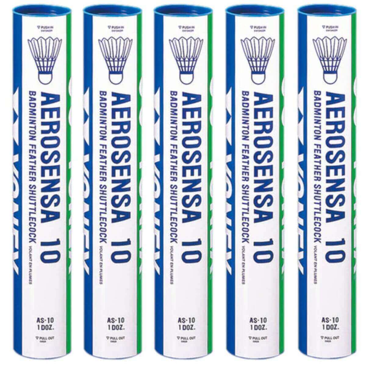 Yonex Aerosensa 10 Badminton Feather Shuttlecock (5Tube,60 Shuttlecock ...